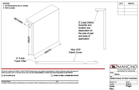 512 Top-Return Removable Stage Padding | Mancino Mats